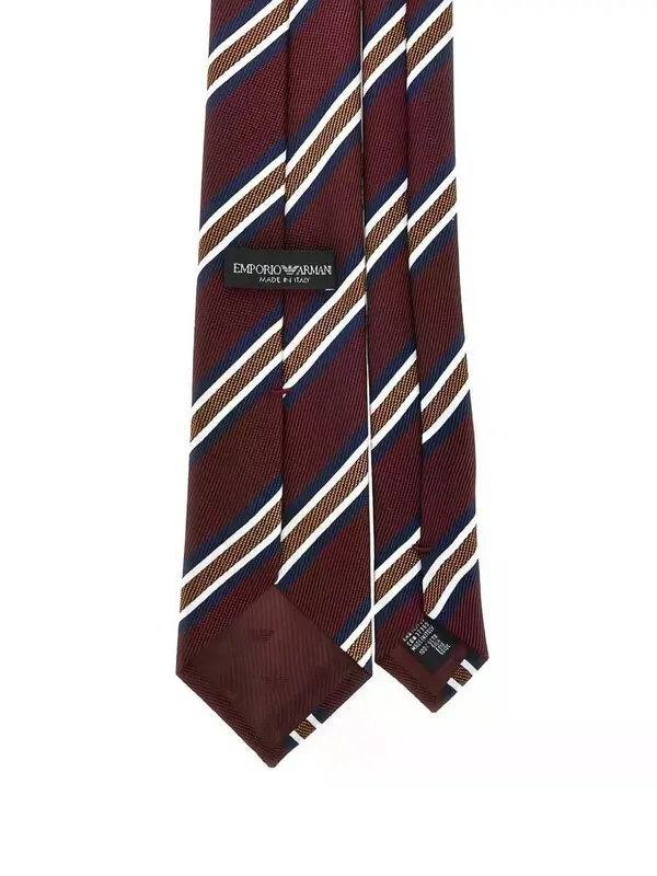 Emporio Armani Silk Striped Tie - Red