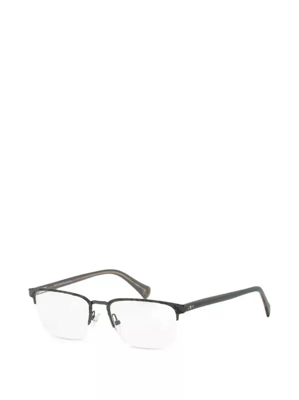 John Varvatos Half-rim Rectangle Eyeglasses - Black