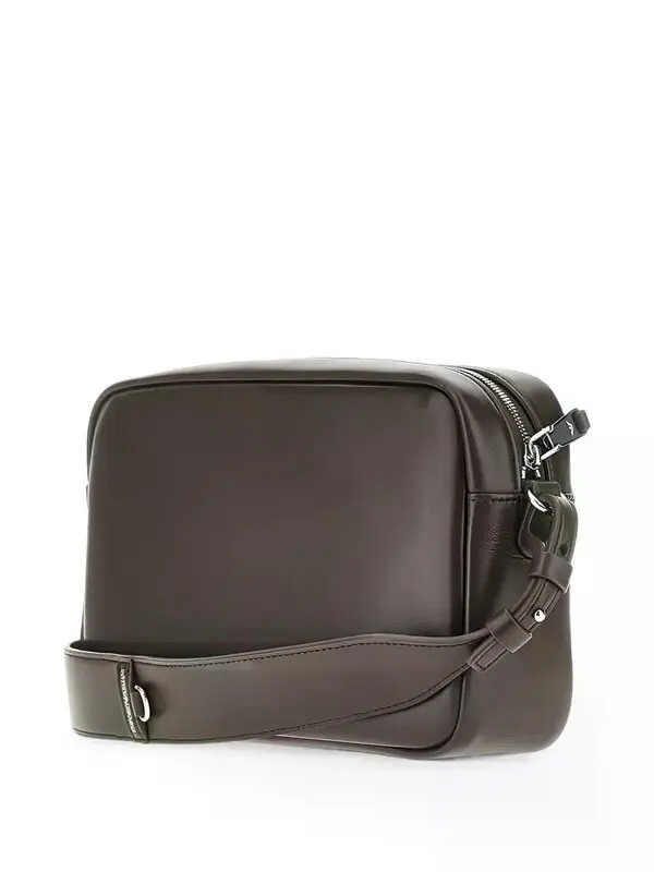 Emporio Armani Logo Print Leather Camera Bag