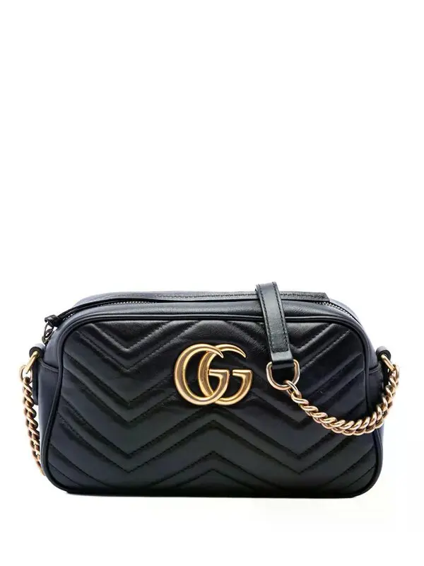 Gucci 2016-2026 Small Gg Marmont Matelasse Calfskin Crossbody Bag - Black