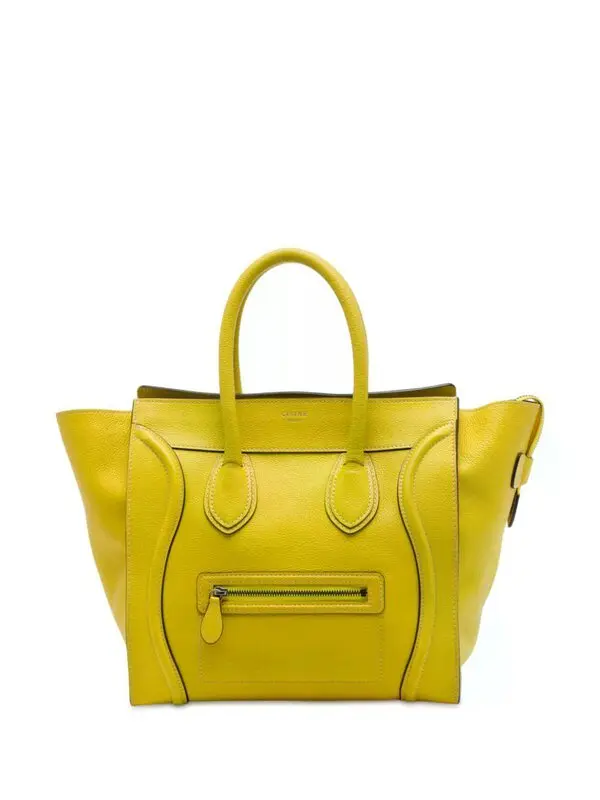Celine Mini Grained Calfskin Luggage Tote Bag - Yellow