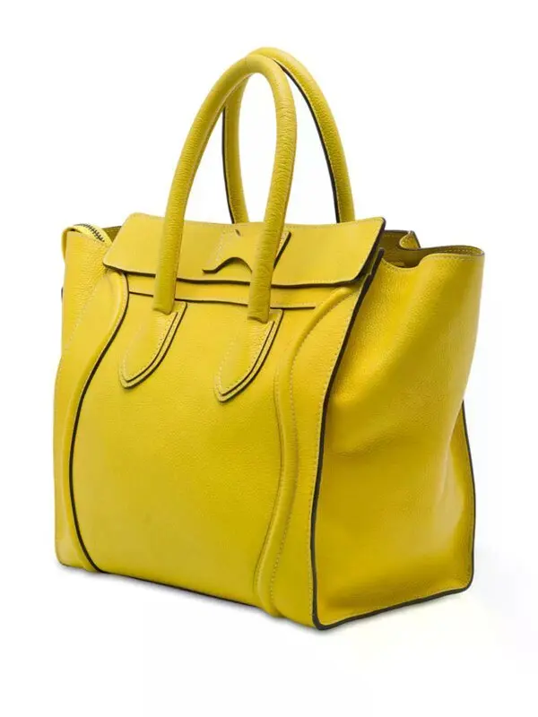 Celine Mini Grained Calfskin Luggage Tote Bag - Yellow