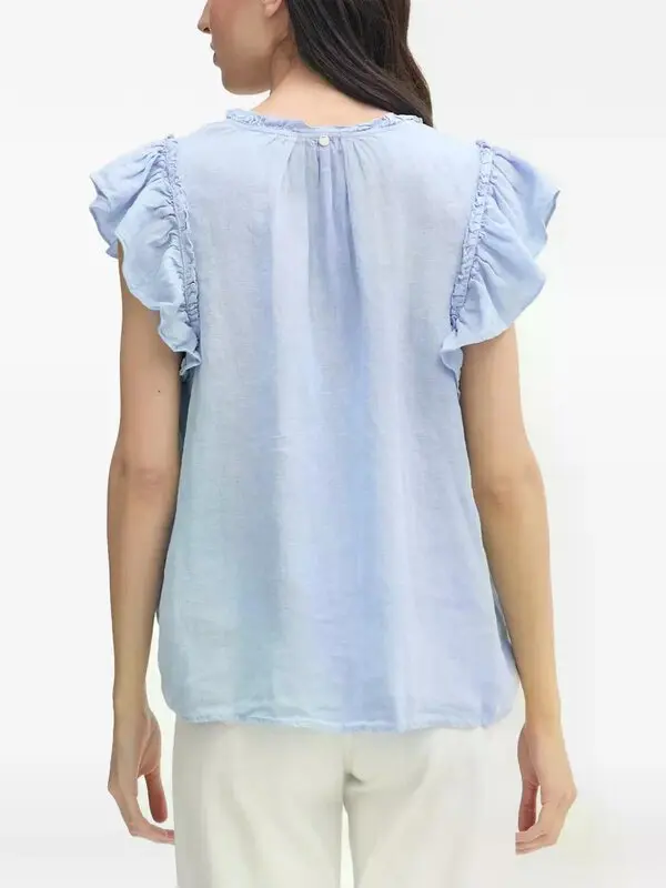 MOS MOSH Ruffled V-neck Blouse