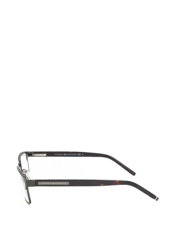 Tommy Hilfiger Matte Rectangle-frame Glasses - Black