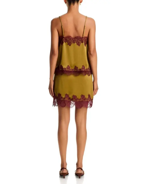LUCY PARIS Vanessa Lace Trim Satin Top