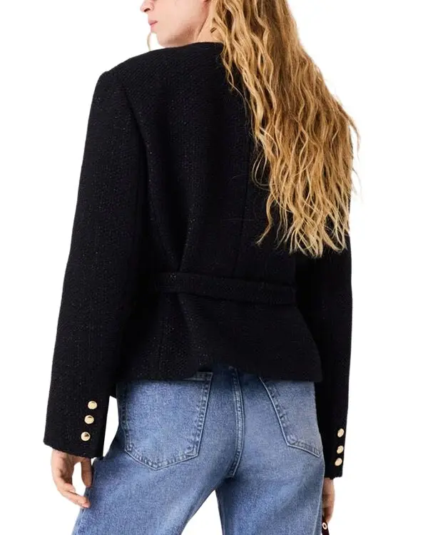 Maje Vyder Double Breasted Collarless Jacket