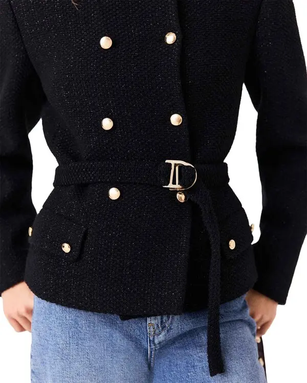Maje Vyder Double Breasted Collarless Jacket