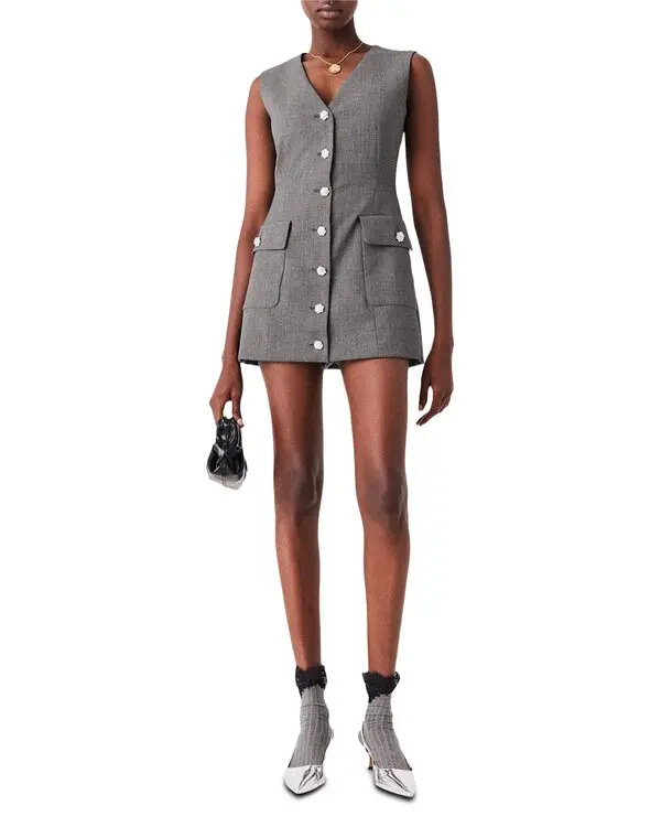 Maje Iendra Jewel Button Romper