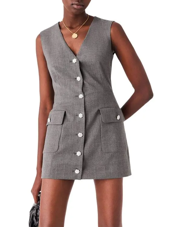 Maje Iendra Jewel Button Romper