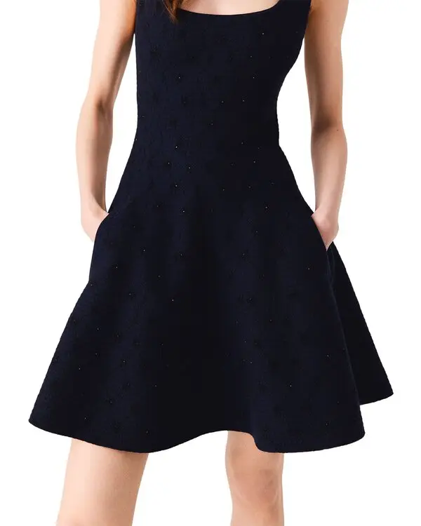 Maje Rowill Jacquard Skater Dress