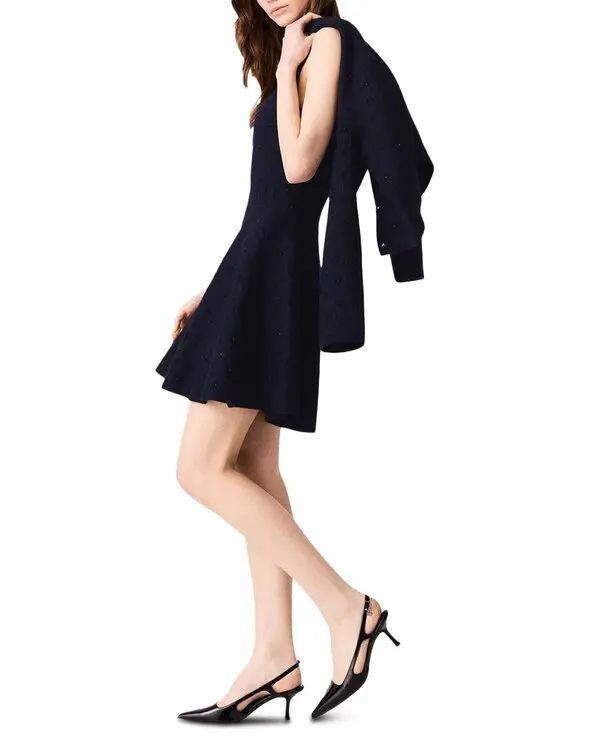 Maje Rowill Jacquard Skater Dress
