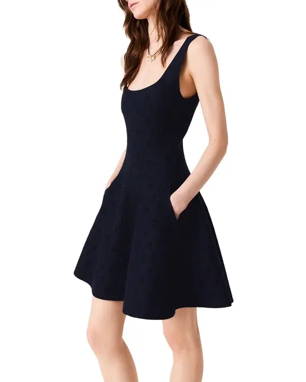Maje Rowill Jacquard Skater Dress