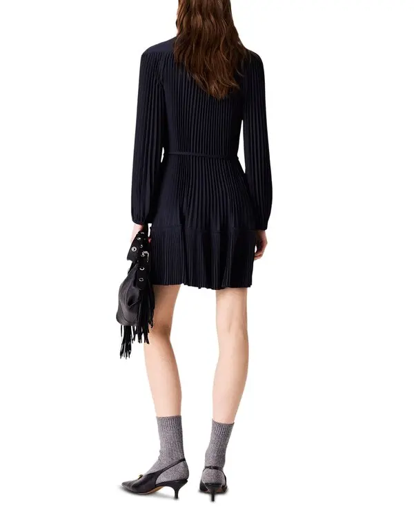 Maje Rilaji Pleated Mini Dress