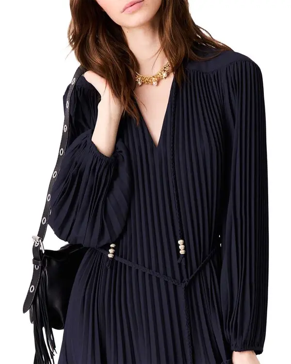 Maje Rilaji Pleated Mini Dress