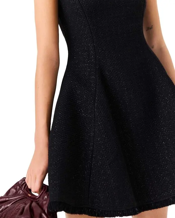 Maje Rydera Tweed Fringe Hem Dress