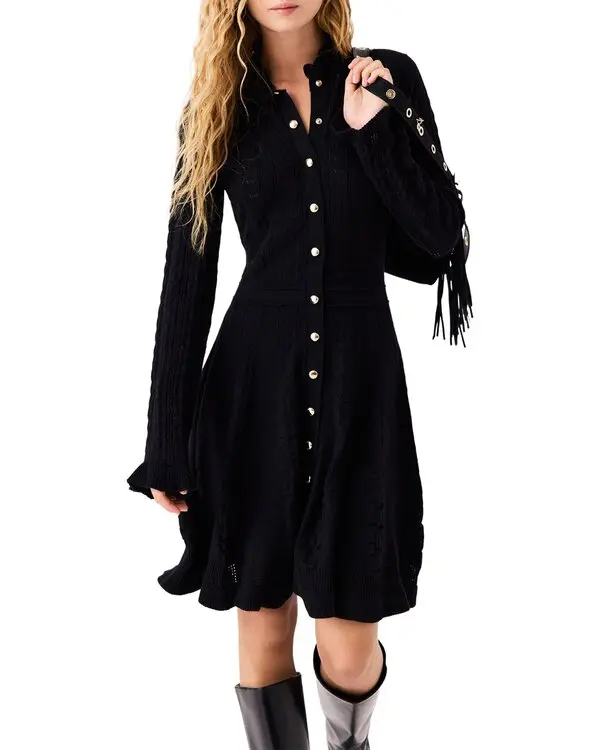 Maje Rouras Ruffled Knit Dress