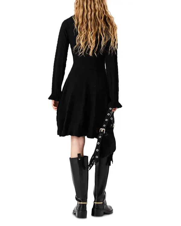 Maje Rouras Ruffled Knit Dress