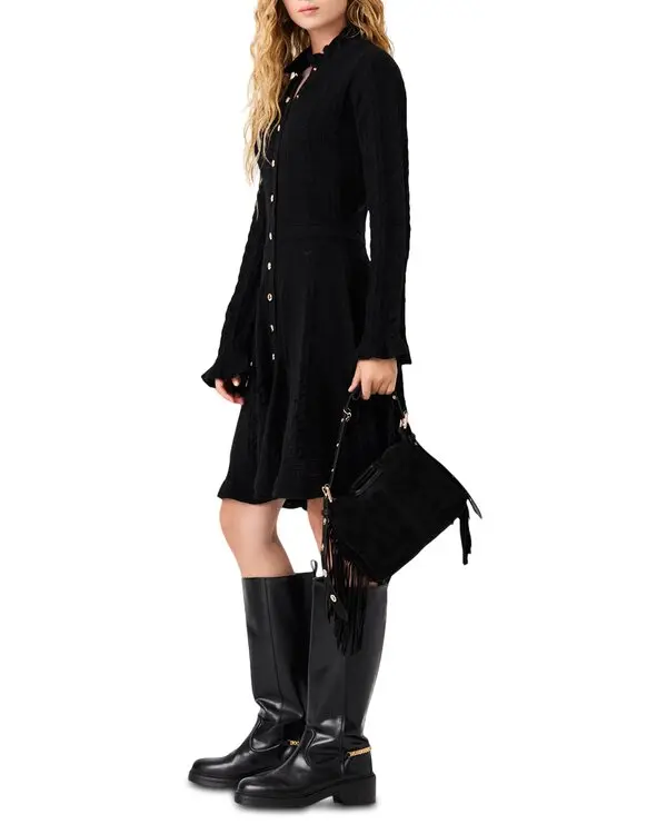 Maje Rouras Ruffled Knit Dress