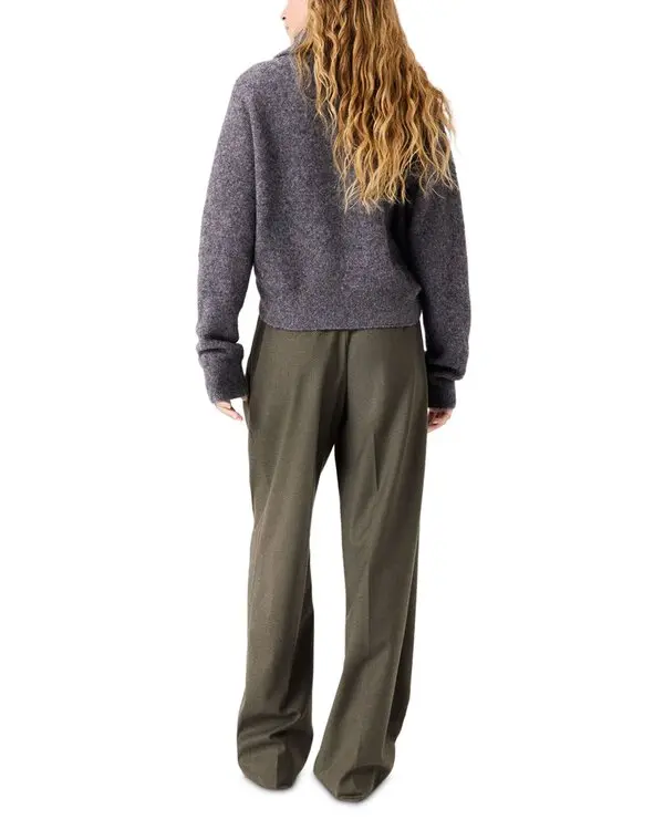 Maje Marjory Yak Blend Zip Neck Sweater