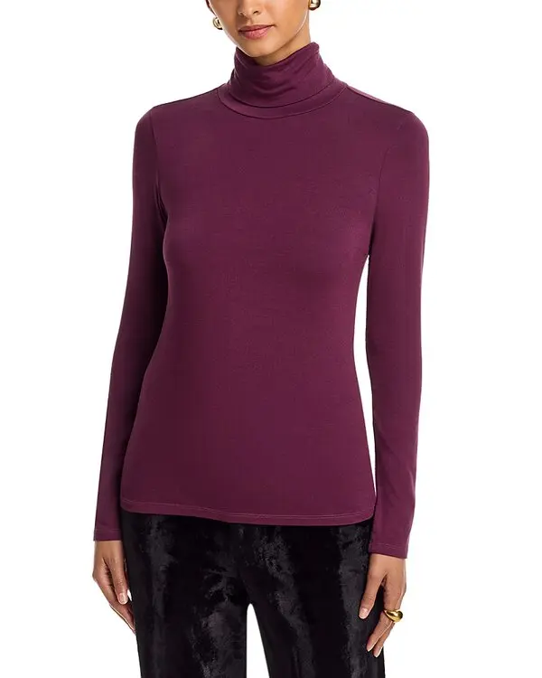 L'Agence Lani Turtleneck Long Sleeve Top - Deep Sangria