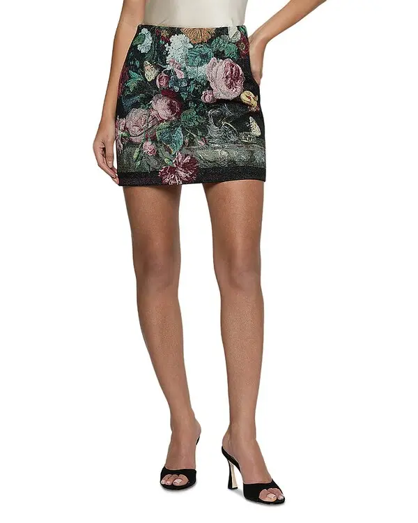 L'Agence Marseille Leopard Tapestry Print Mini Skirt - Multi Leopard Tapestry