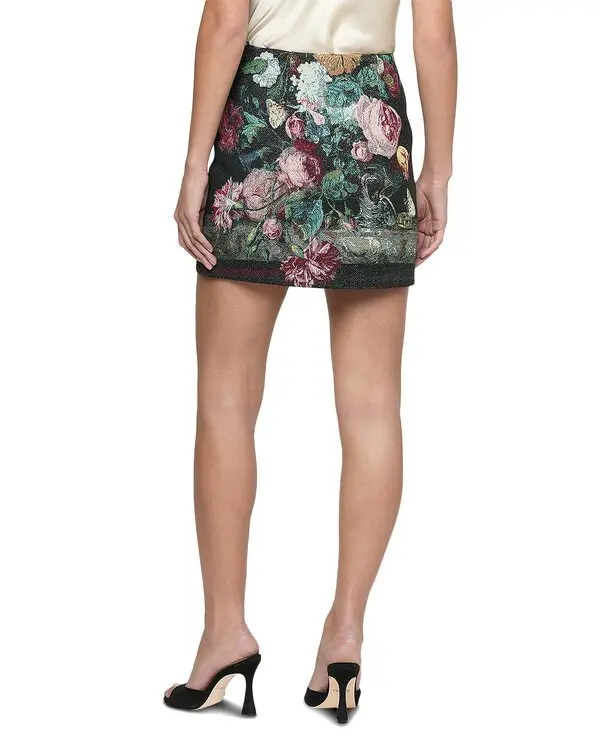 L'Agence Marseille Leopard Tapestry Print Mini Skirt