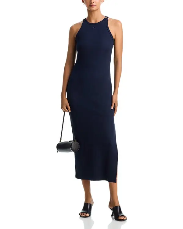 COURREGES Buckle 90's Rib Midi Dress