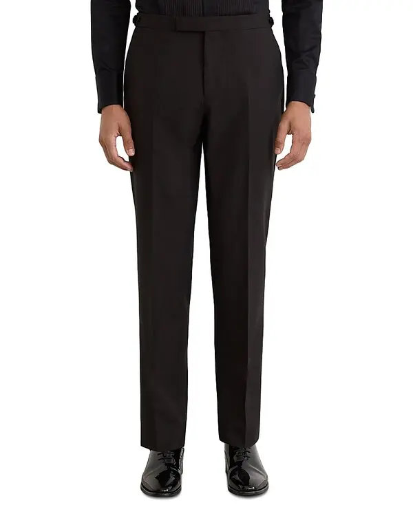 REISS Wool Classic Fit Tuxedo Suit Trousers - Brown
