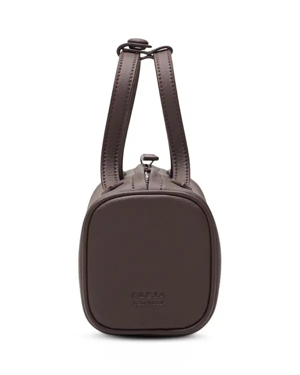 FREJA Jane Structured Faux Leather Top Handle Bag - Espresso
