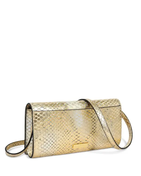 Alexis Bittar Serpent Side Handle Embossed Metallic Leather Clutch
