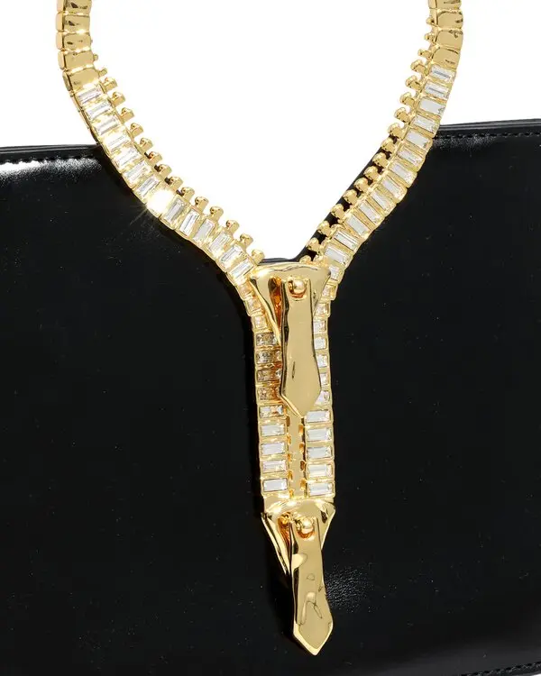 Alexis Bittar Zipper Decor Mini Patent Leather Top Handle Bag