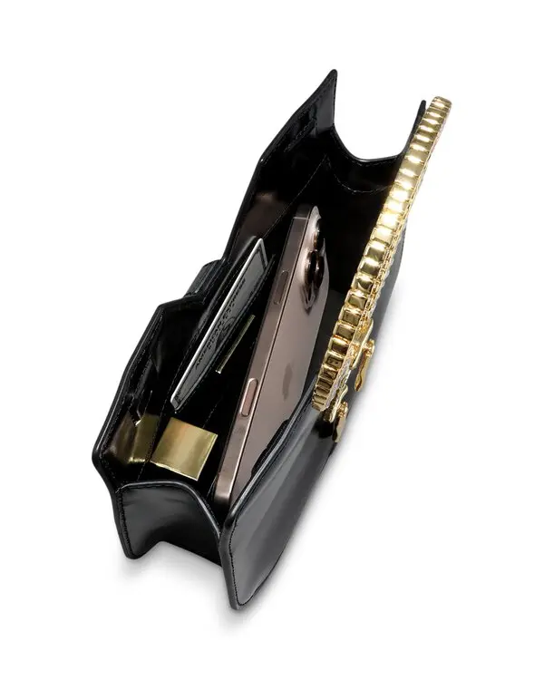 Alexis Bittar Zipper Decor Mini Patent Leather Top Handle Bag