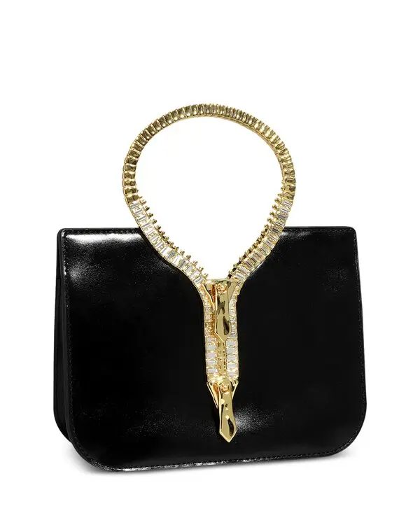 Alexis Bittar Zipper Decor Mini Patent Leather Top Handle Bag