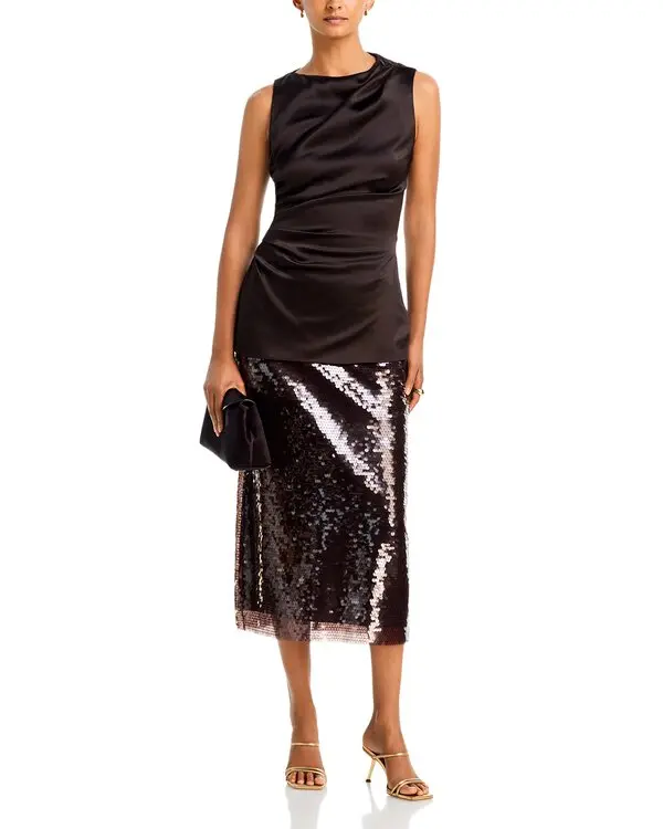 Tanya Taylor Sasha Draped Sleeveless Top