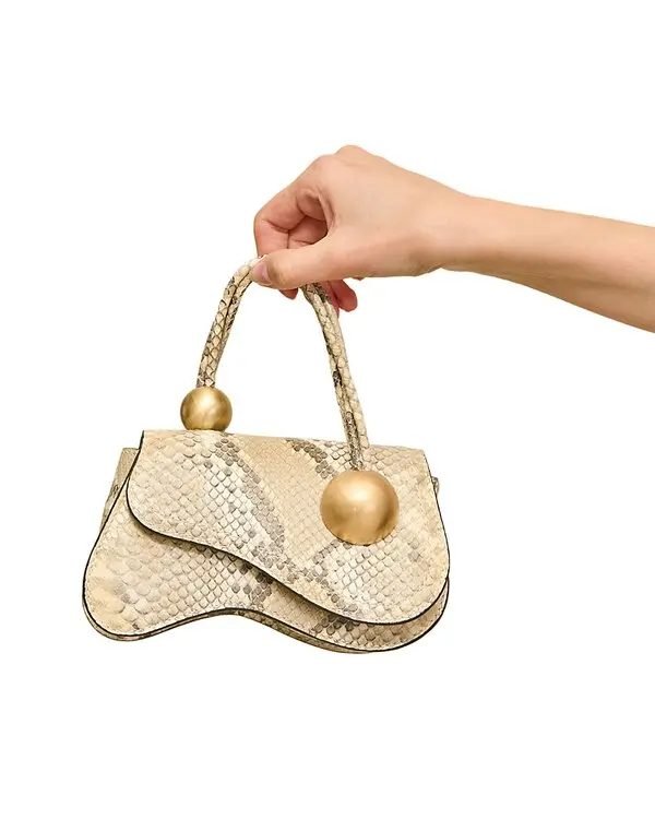 Cult Gaia Kazia Snake Embossed Leather Crossbody - Faded Python