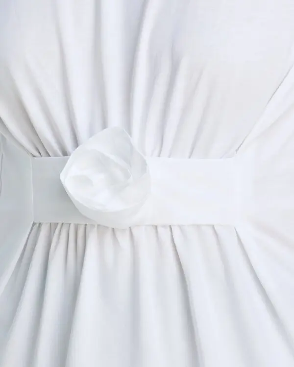 Simone Rocha Gathered Rose Cotton Tee