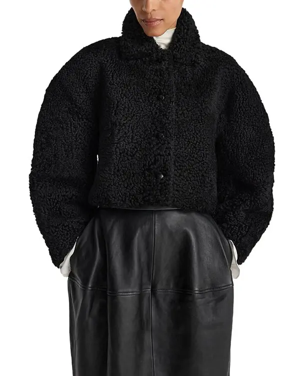 RÓHE Shearling Rounded Crop Jacket