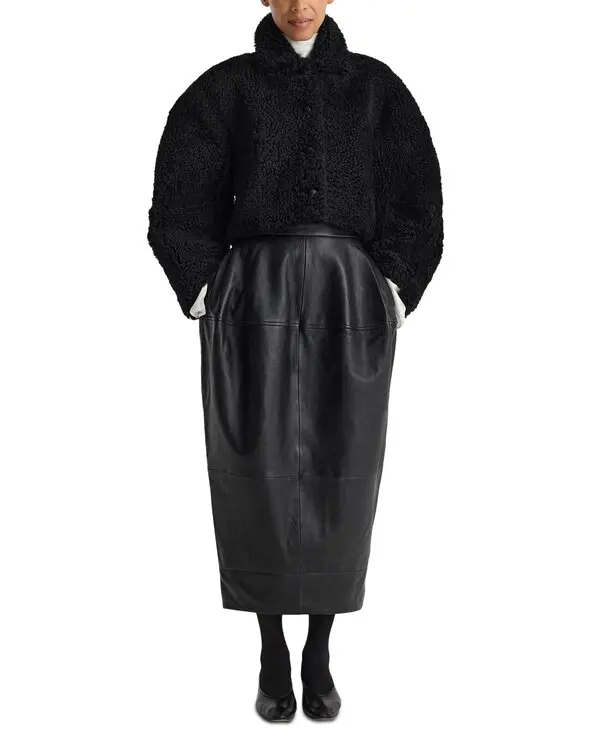 RÓHE Shearling Rounded Crop Jacket