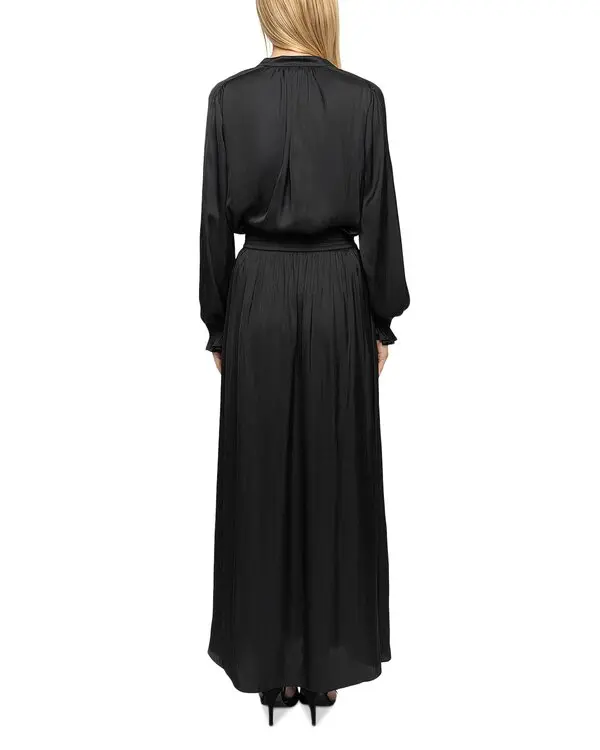 Zadig&Voltaire Rayado Satin Smocked Maxi Dress