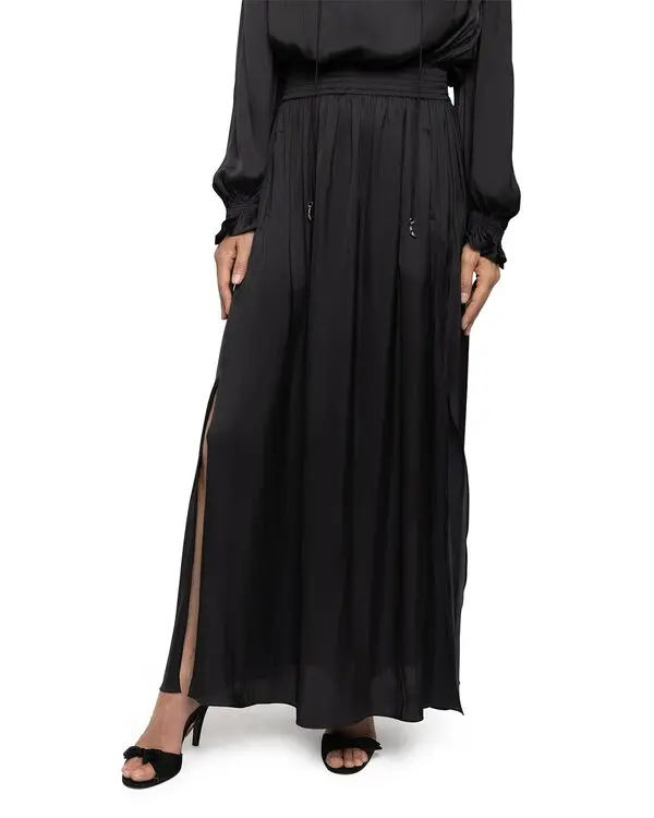 Zadig&Voltaire Rayado Satin Smocked Maxi Dress