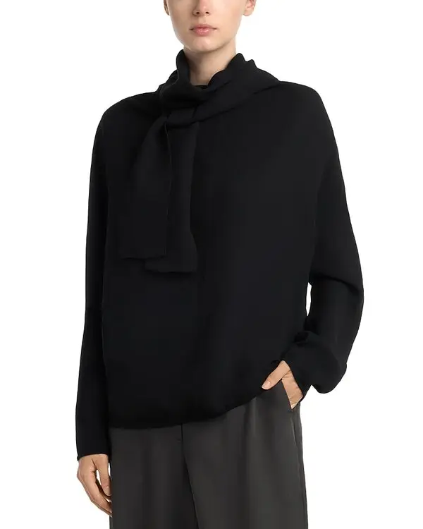 TOTEME Draped Cowl Neck Blouse - Black