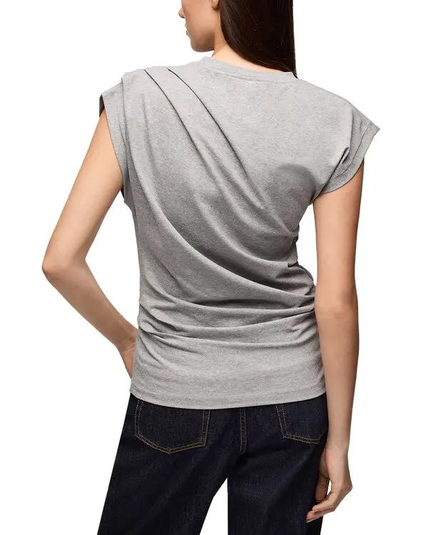GANNI Asymmetric Neck Drape Jersey Top