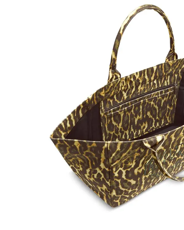 GANNI Easy Shopper Xxl Leopard Print Cotton Tote