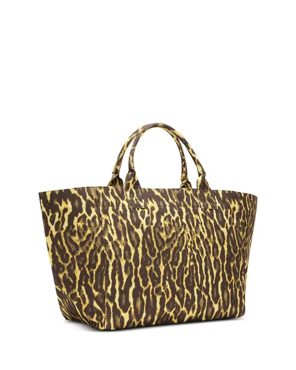 GANNI Easy Shopper Xxl Leopard Print Cotton Tote