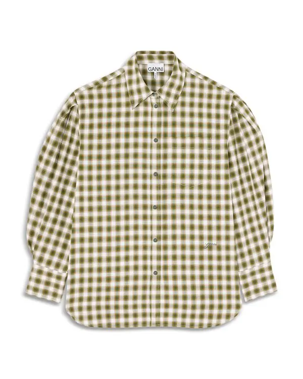 GANNI Check Flannel Shirt Jacket