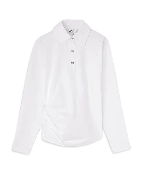 GANNI Jersey Polo Shirt