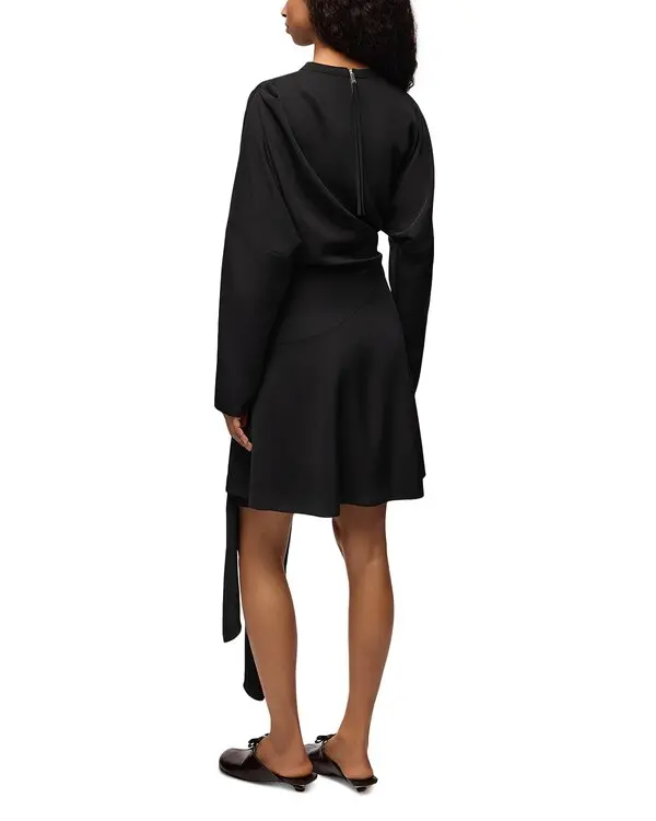 GANNI Cady Crepe Draped Mini Dress