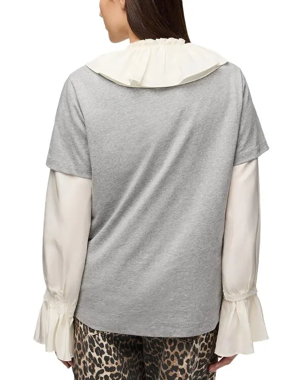 GANNI Basic Cotton Relaxed Logo Graphic Tee