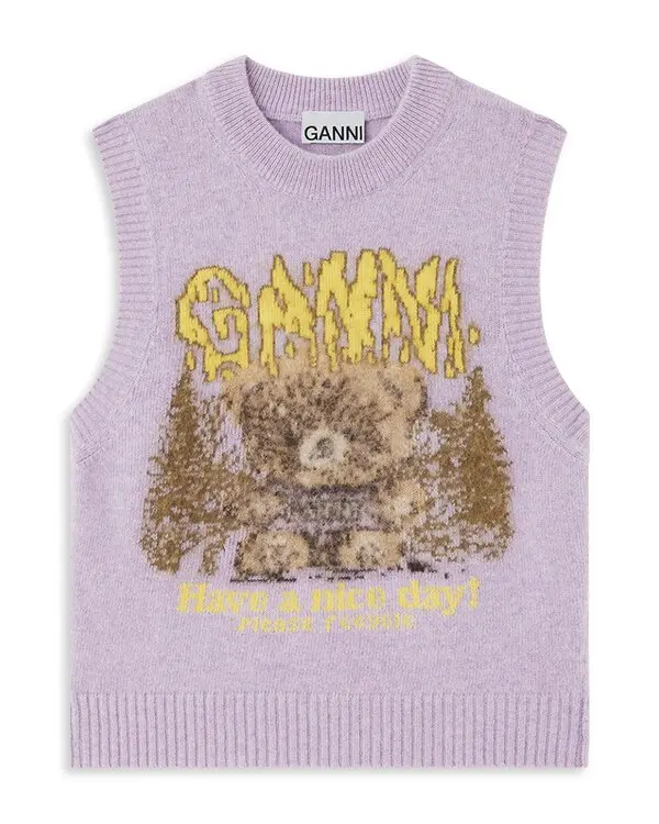 GANNI Forest Teddy Sweater Vest