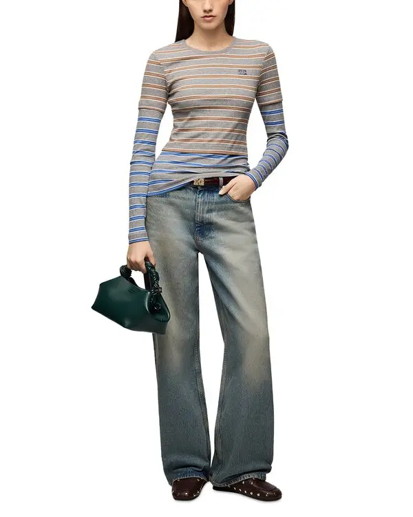 GANNI Layered Double Stripe Top